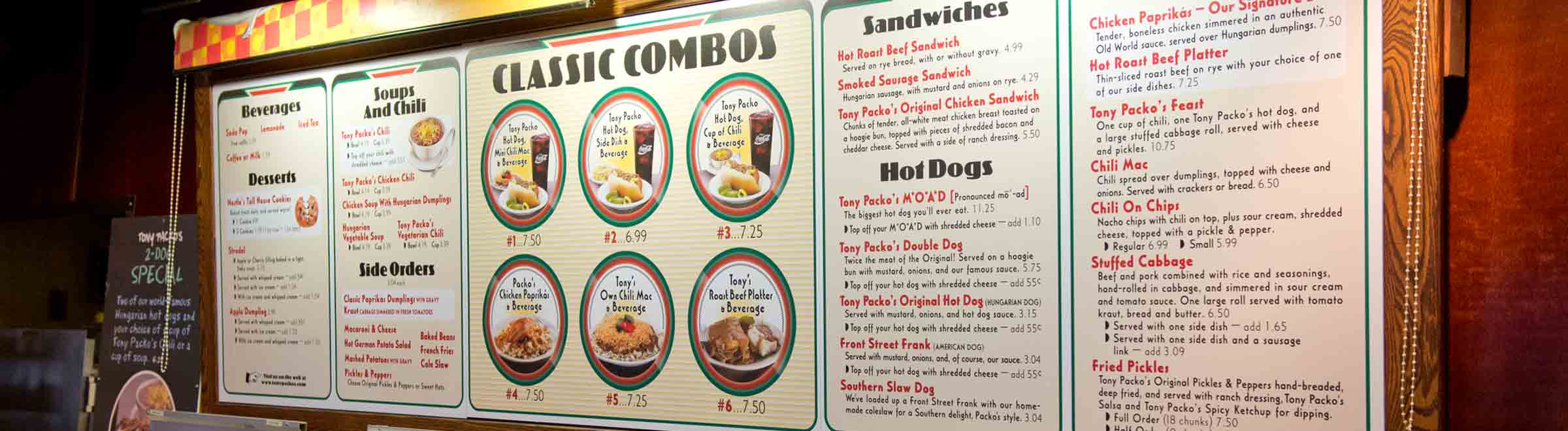 Menu - Tony Packo's